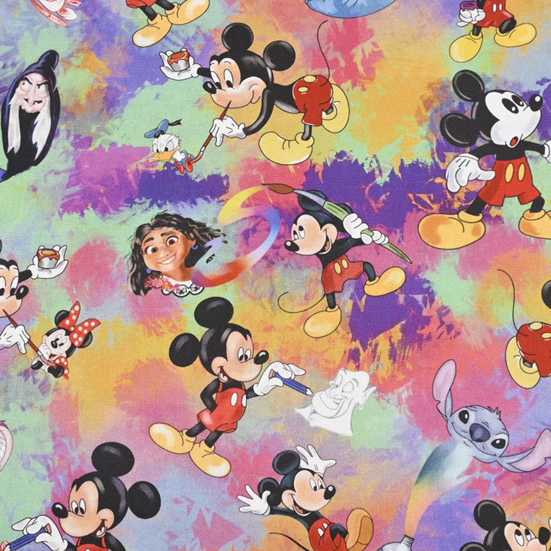 Disney Classic Characters Mickey Mouse Fabric Stitch Moana Fabric ...
