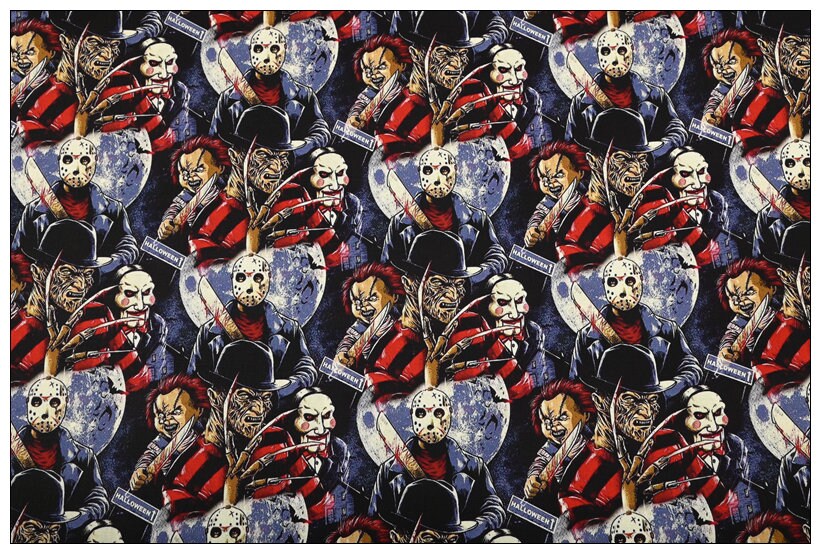 Halloween Fabric Gothic Fabric Chucky Fabric Jason Fabric Freddy Fabric ...