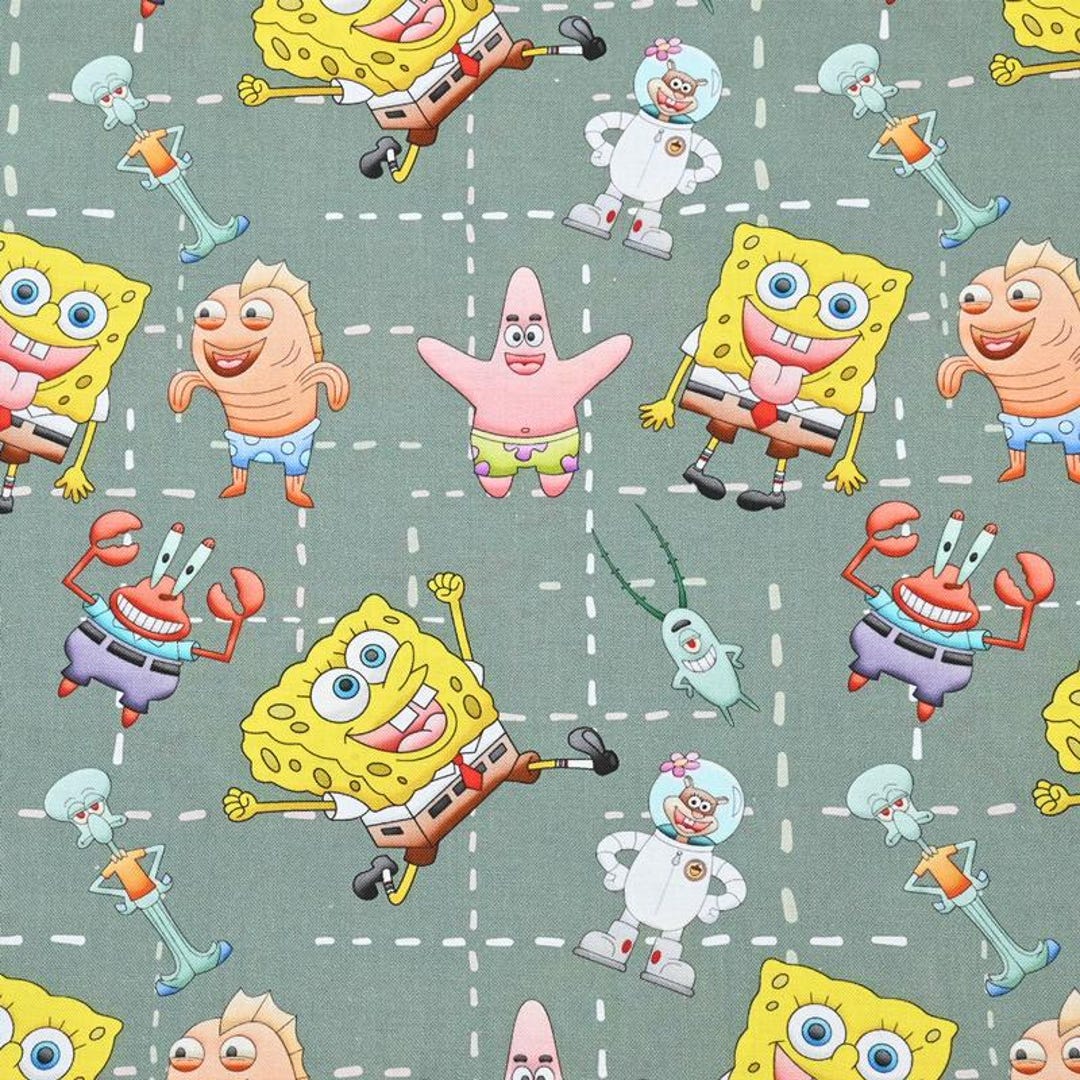 Spongebob Squarepants Fabric Spongebob Patrick Fabric Anime Fabric ...