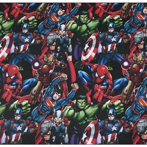 Marvel Fabric Avengers Fabric Cartoon Cotton Fabric by the Half Yard - Etsy