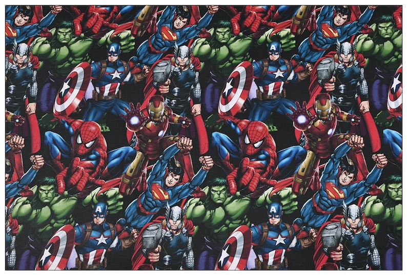 Marvel Fabric Avengers Fabric Cartoon Cotton Fabric by the Half Yard - Etsy