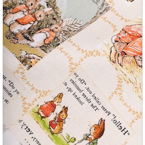 Vintage Beatrix Potter Fabric Peter Rabbit Fabric Cartoon Cotton Fabric ...