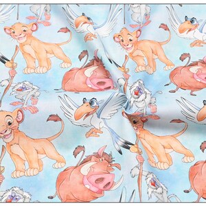 Lion King Fabric Lion Simba Mufasa Fabric Anime Fabric Cartoon Cotton ...