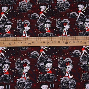 Betty Boop Fabric Retro Vintage Comic Fabric Cartoon Cotton Fabric by ...