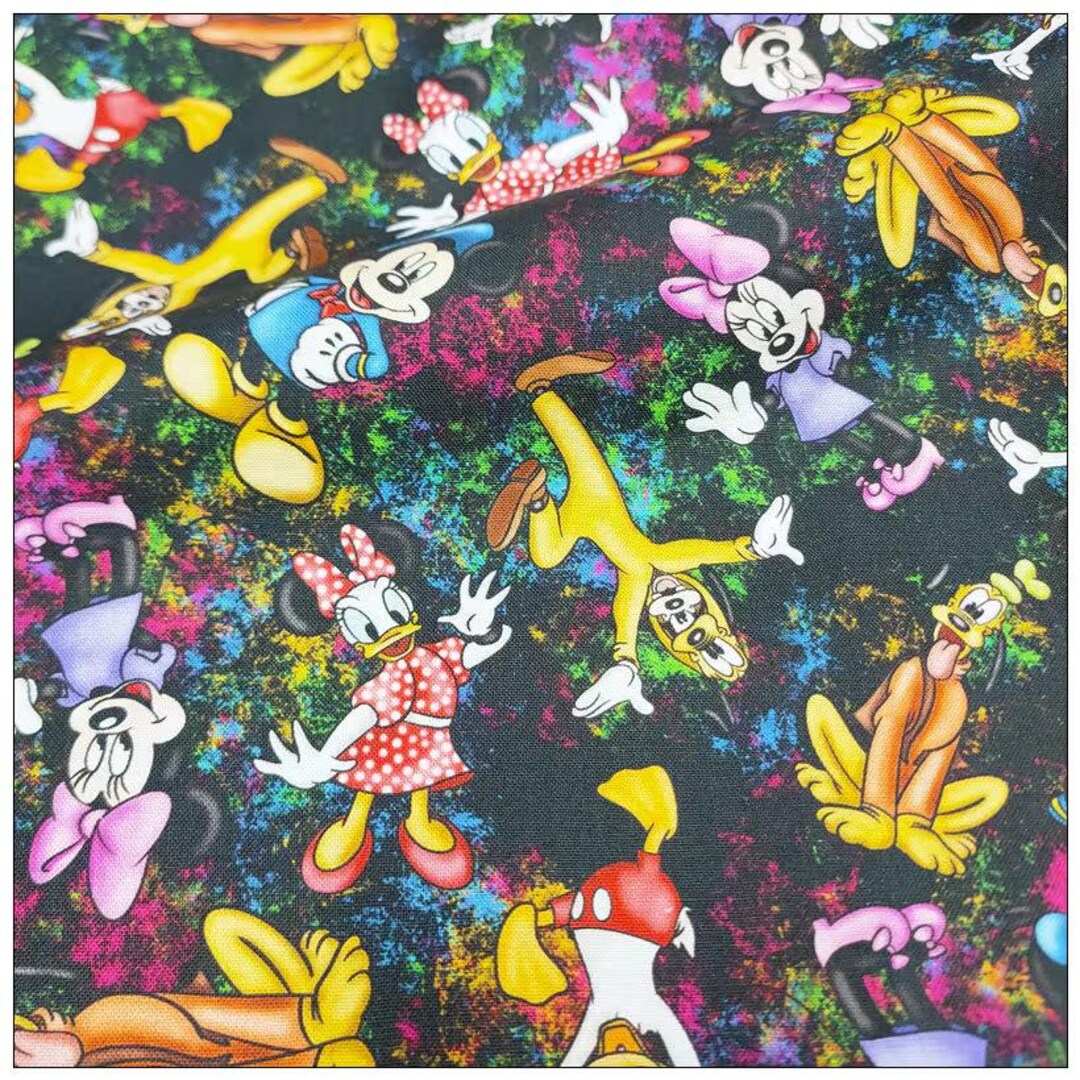 Mickey Mouse Fabric Cartoon Cotton Fabric by the Half Yard - Etsy