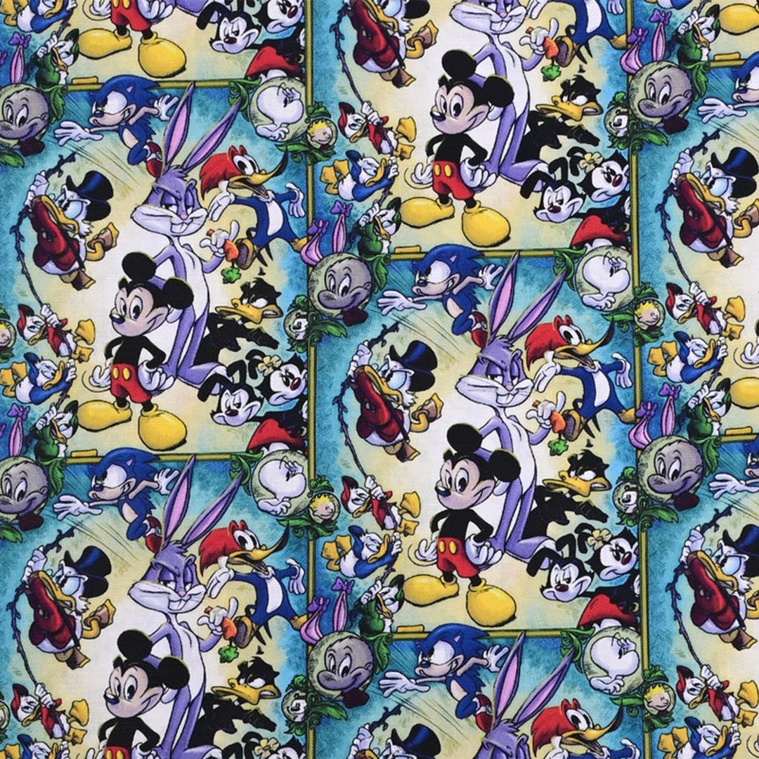 Disney Mickey Mouse Fabric Rabbit Fabric Cartoon Cotton Fabric by the ...