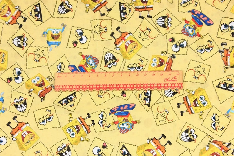 Spongebob Squarepants Fabric Spongebob Patrick Fabric Anime Fabric ...