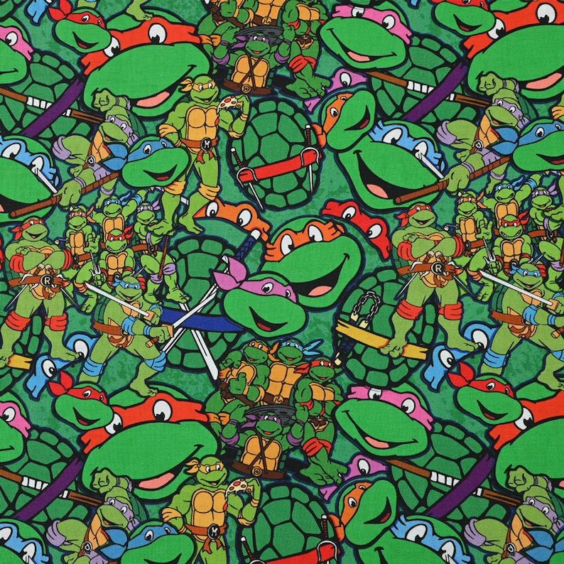 Teenage Mutant Ninja Turtles Fabric TMNT Print Fabric Cartoon Cotton ...