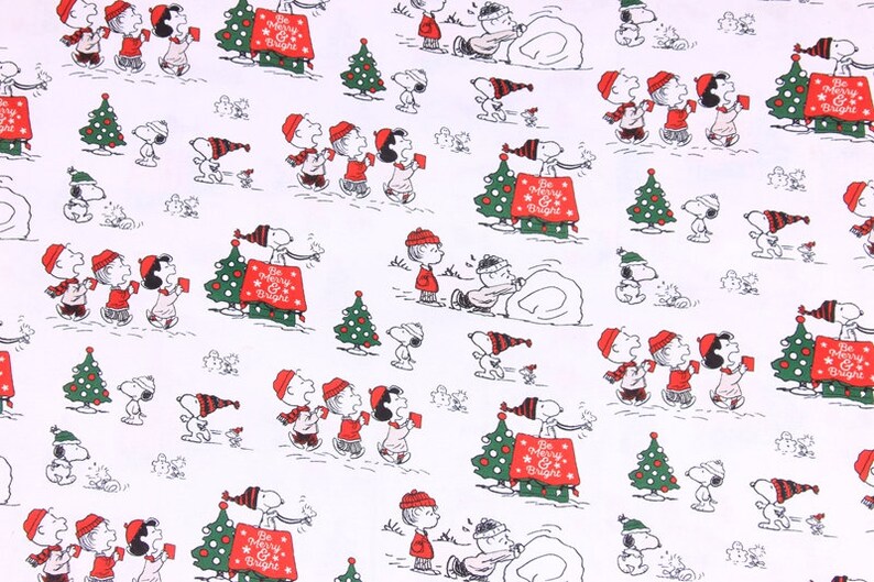 Snoopy Fabric Charlie Brown Fabric Peanuts Fabric Cartoon Cotton Fabric ...