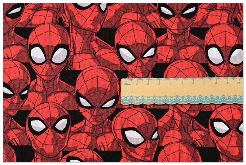 Spiderman Fabric Cartoon Cotton Fabric by the Half Yard - Etsy