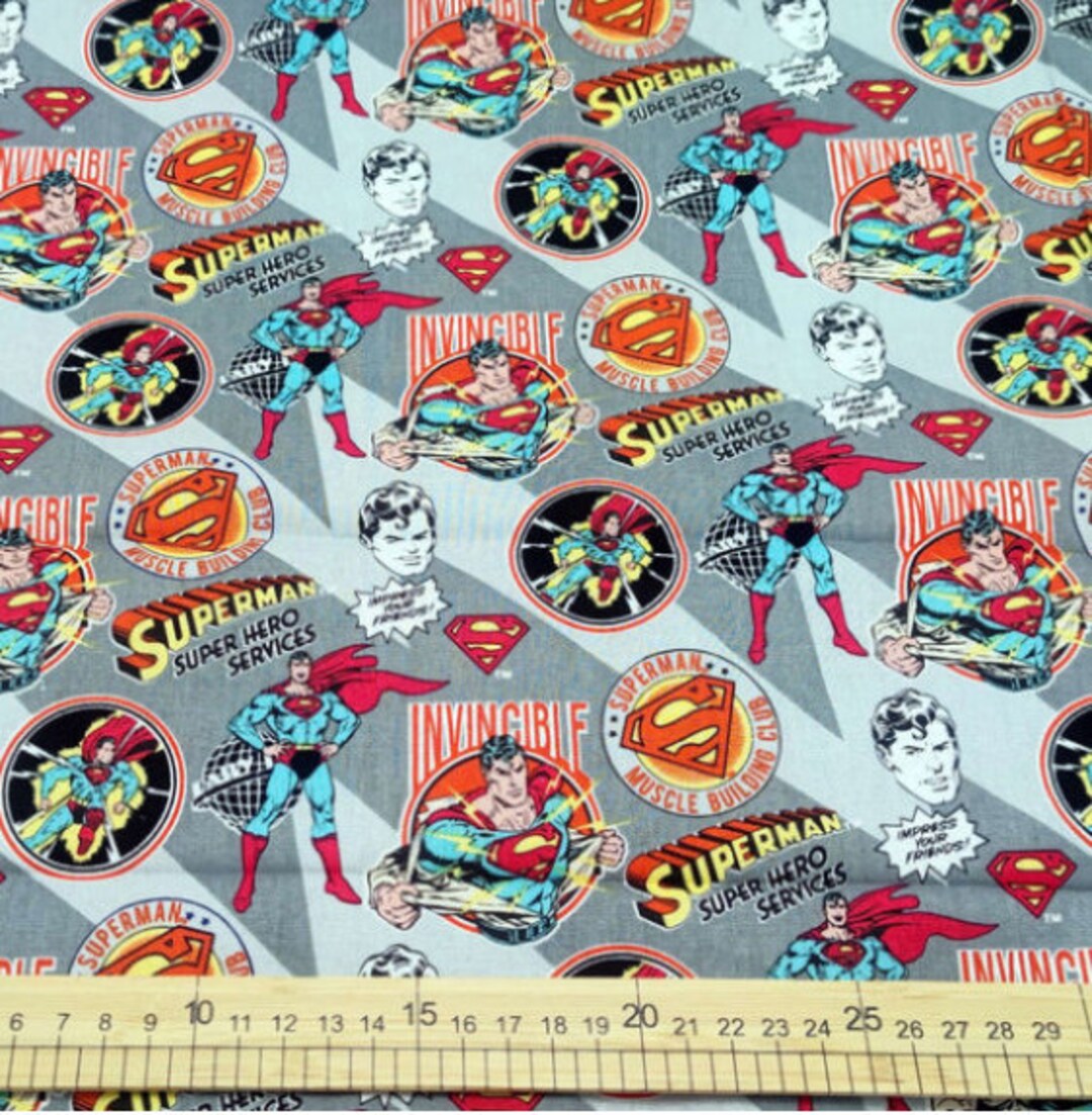 Superman Comic Fabric DC Comics Fabric Cartoon Cotton Fabric by the ...