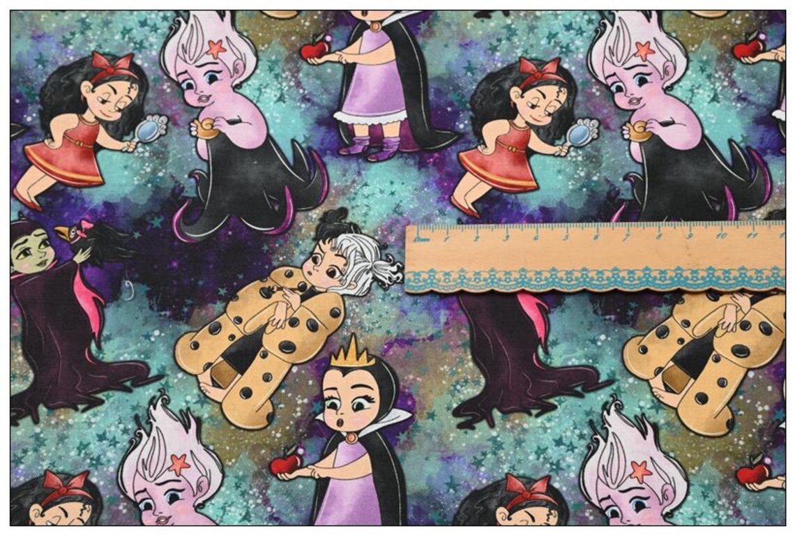 Disney Villains Evil Queen Maleficent Fabric Anime Fabric Cartoon ...