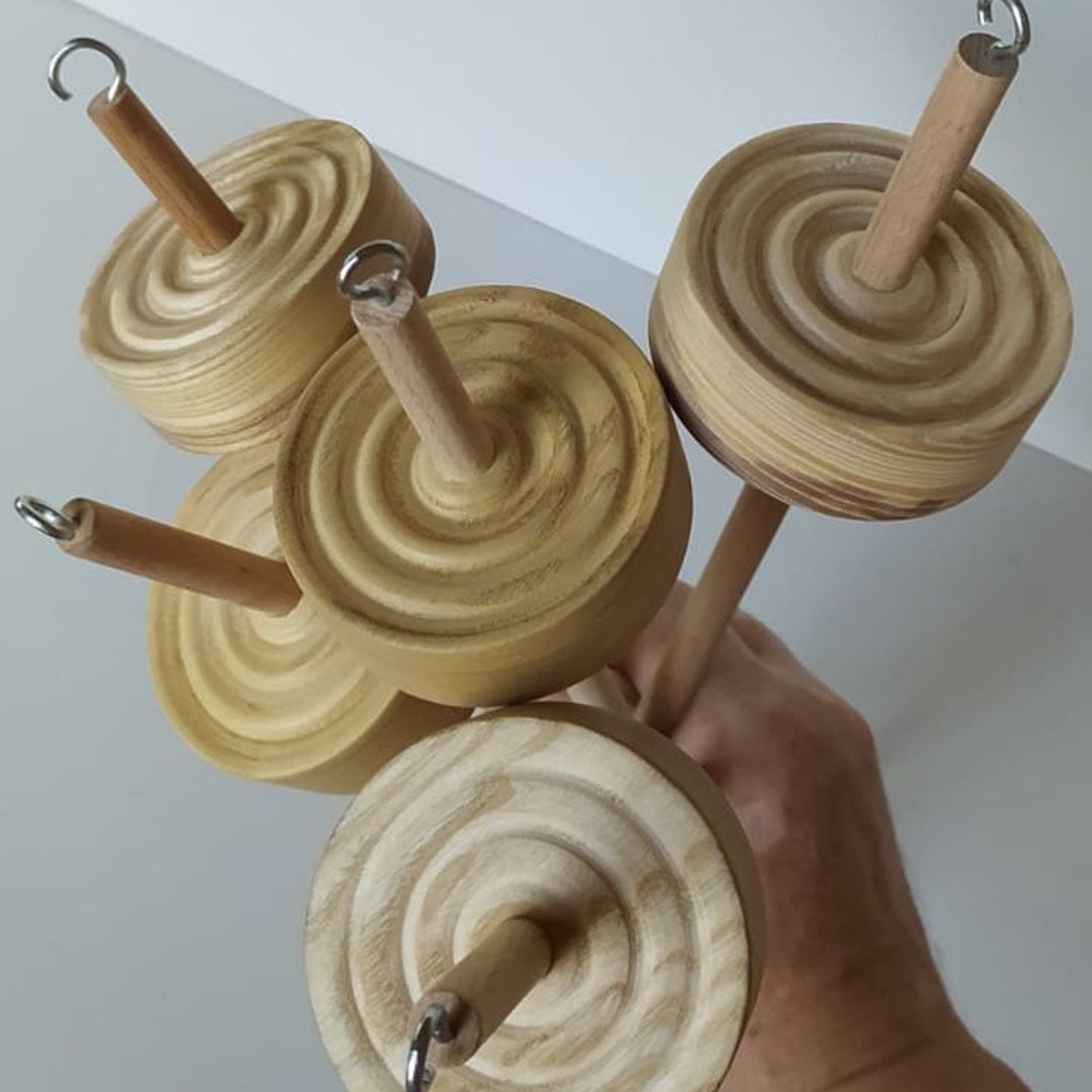 Wood Hanging Spindle for Fiber Spinning. Durable Crafting Tool for Yarn ...