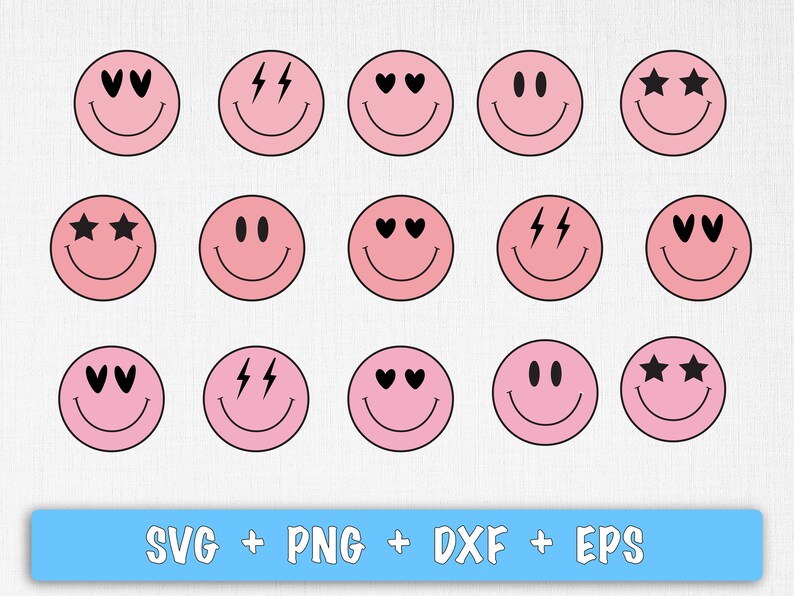 Smiley Face SVG Bundle, Smiley Png, Smile SVG, Svg Bundle, Smiley Svg ...