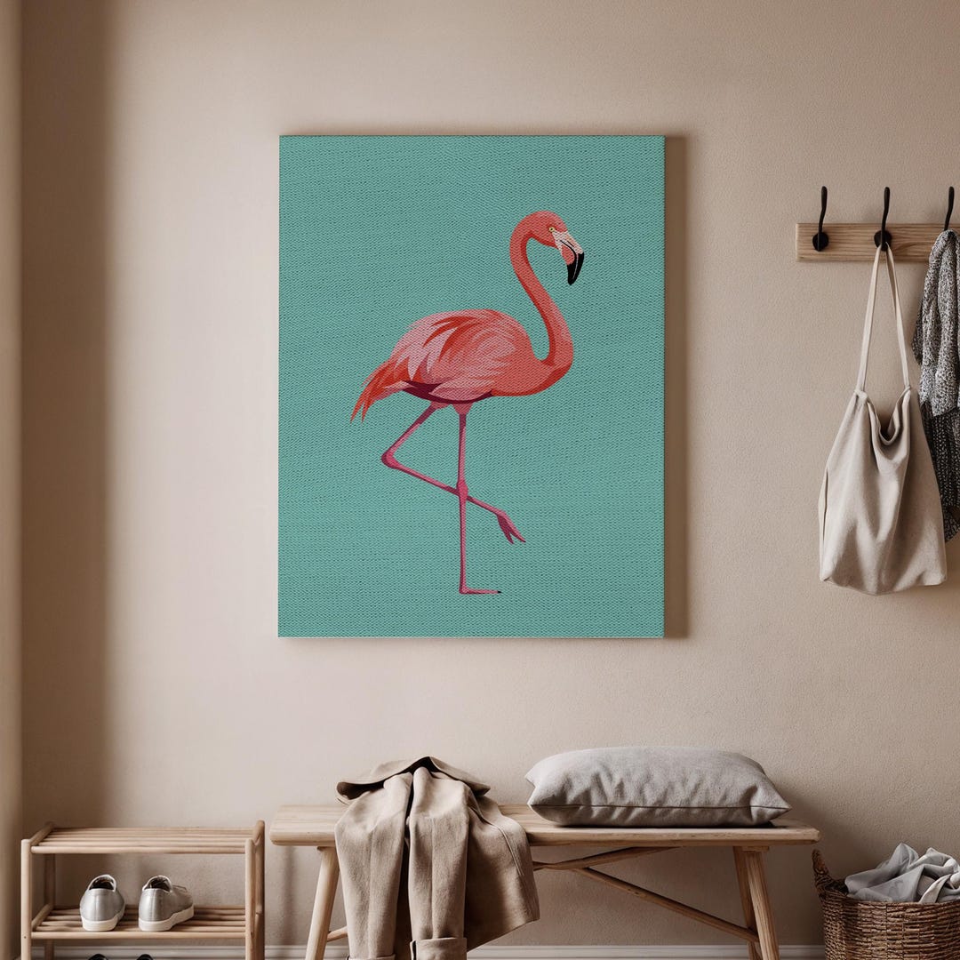 Flamingo Art Print, Pink Flamingo Poster, Tropical Wall Art, Flamingo ...