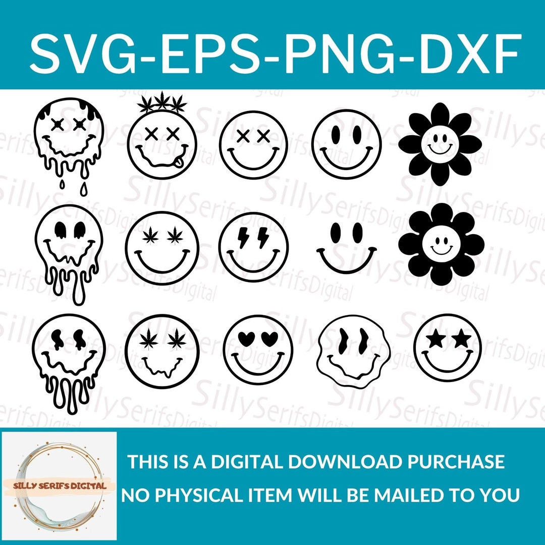 Emotional Face Bundle Svg-png-eps-dxf,cricut Svg,melting Smile Svg ...