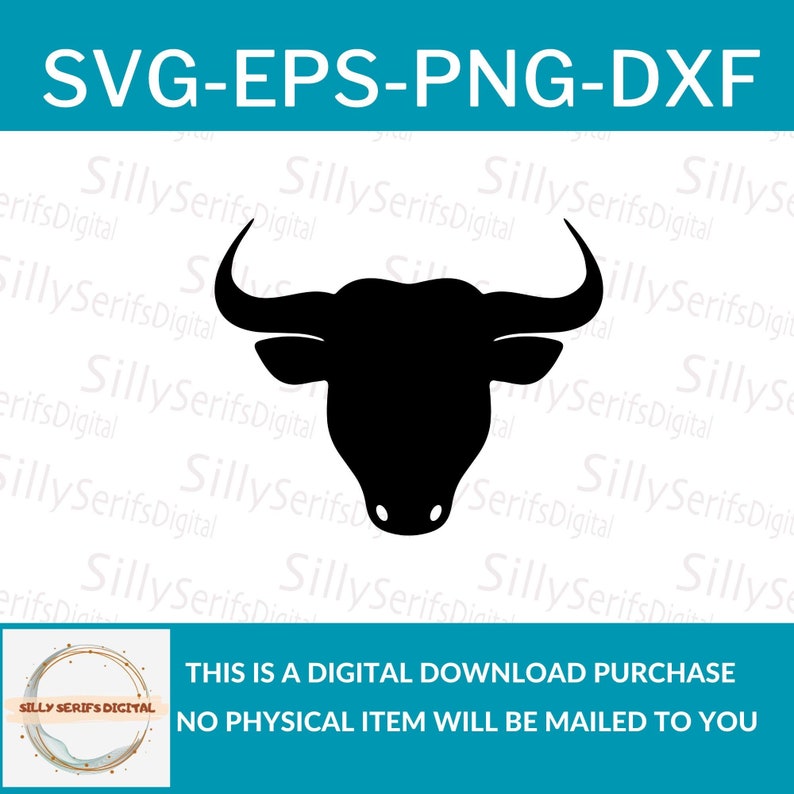 Cow Head Svg-png-dxf-eps, Bull Head Cricut File, Silhouette Png,instant ...