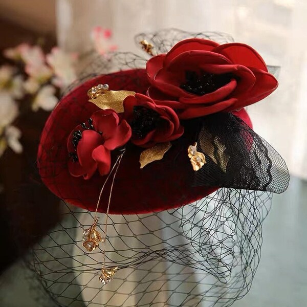 Red Fascinator - Etsy