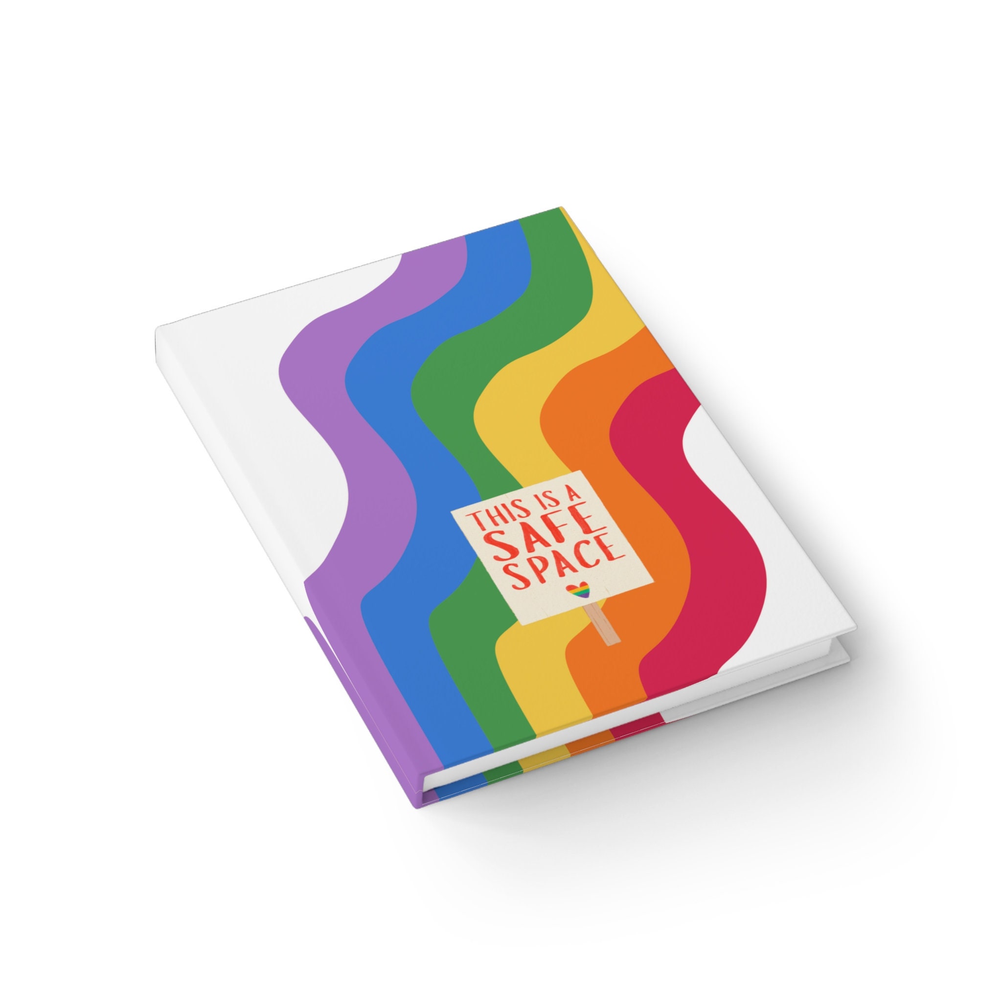 This is a Safe Space Rainbow Pride Design Hardcover Journal Ruled Line ...