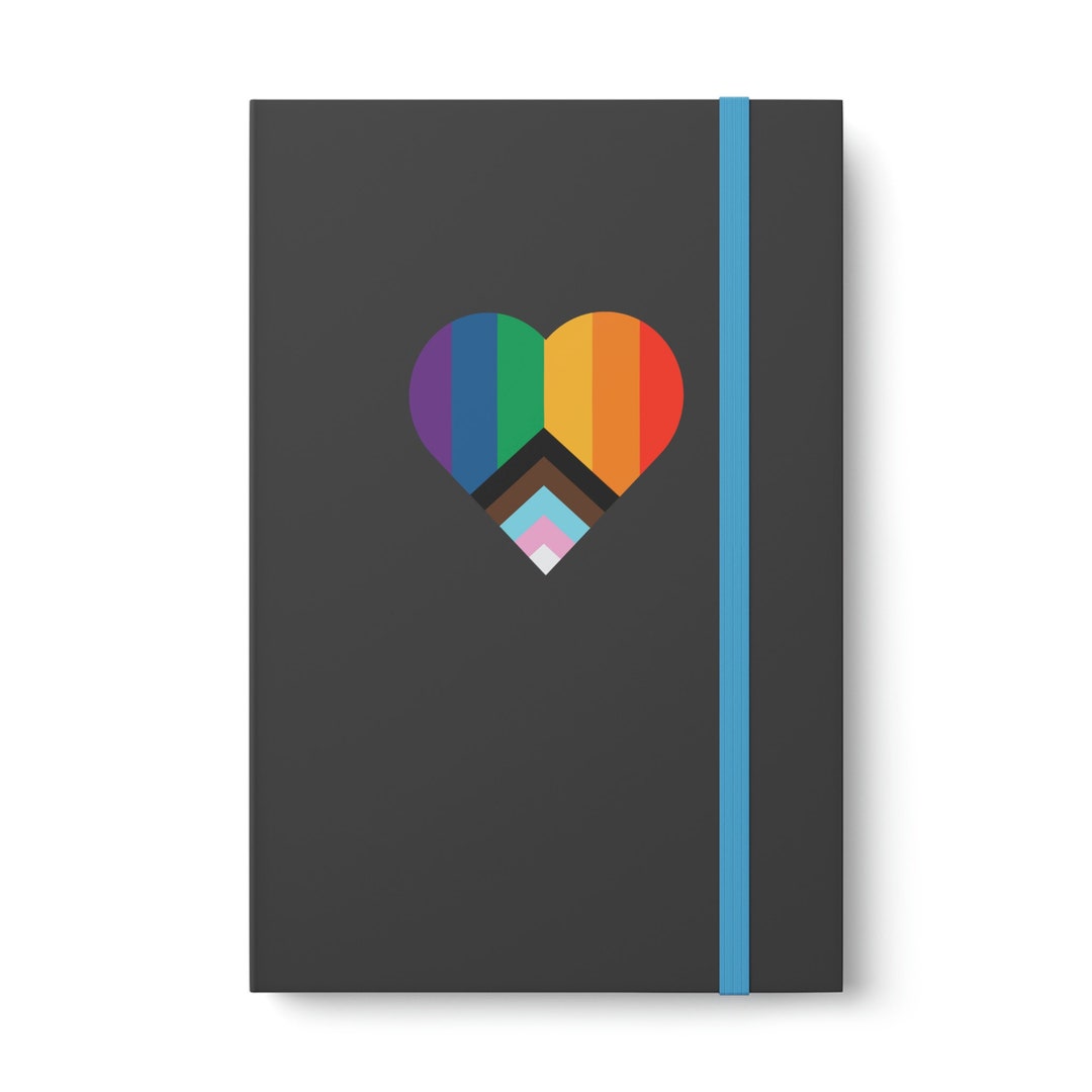 Pride Flag Heart Design Writing Journal Notebook Diary Color Contrast ...