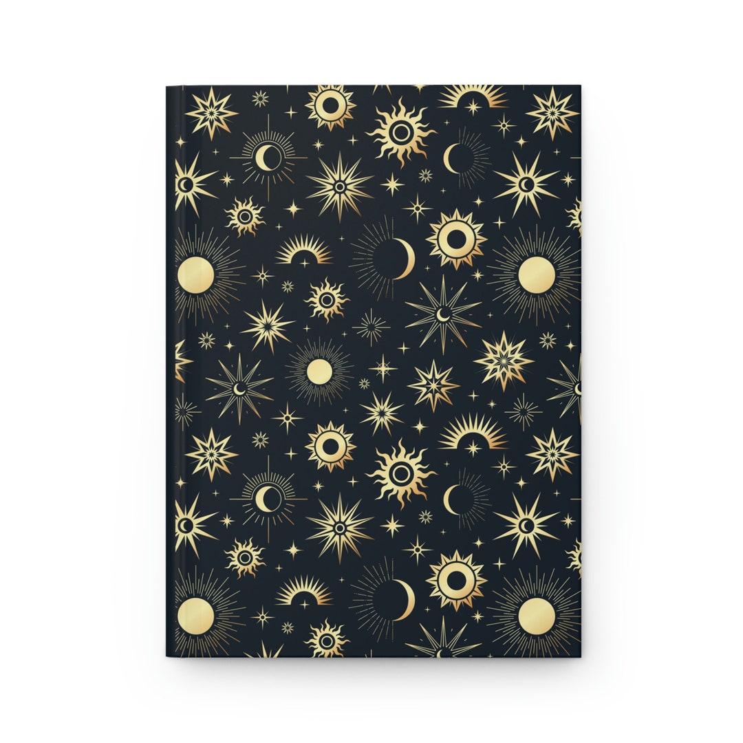Stars Sun and Moon Cover Design Hardcover Journal Matte - Gift for Him ...