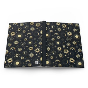 Stars Sun and Moon Cover Design Hardcover Journal Matte - Gift for Him ...