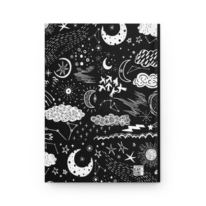 Sun Moon Stars Artistic Cover Design Hardcover Journal Matte - Gift for ...