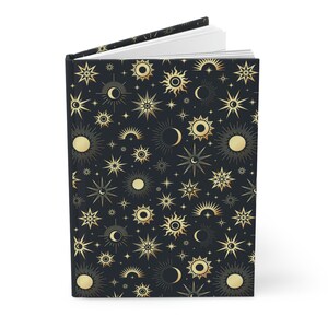 Stars Sun and Moon Cover Design Hardcover Journal Matte - Gift for Him ...