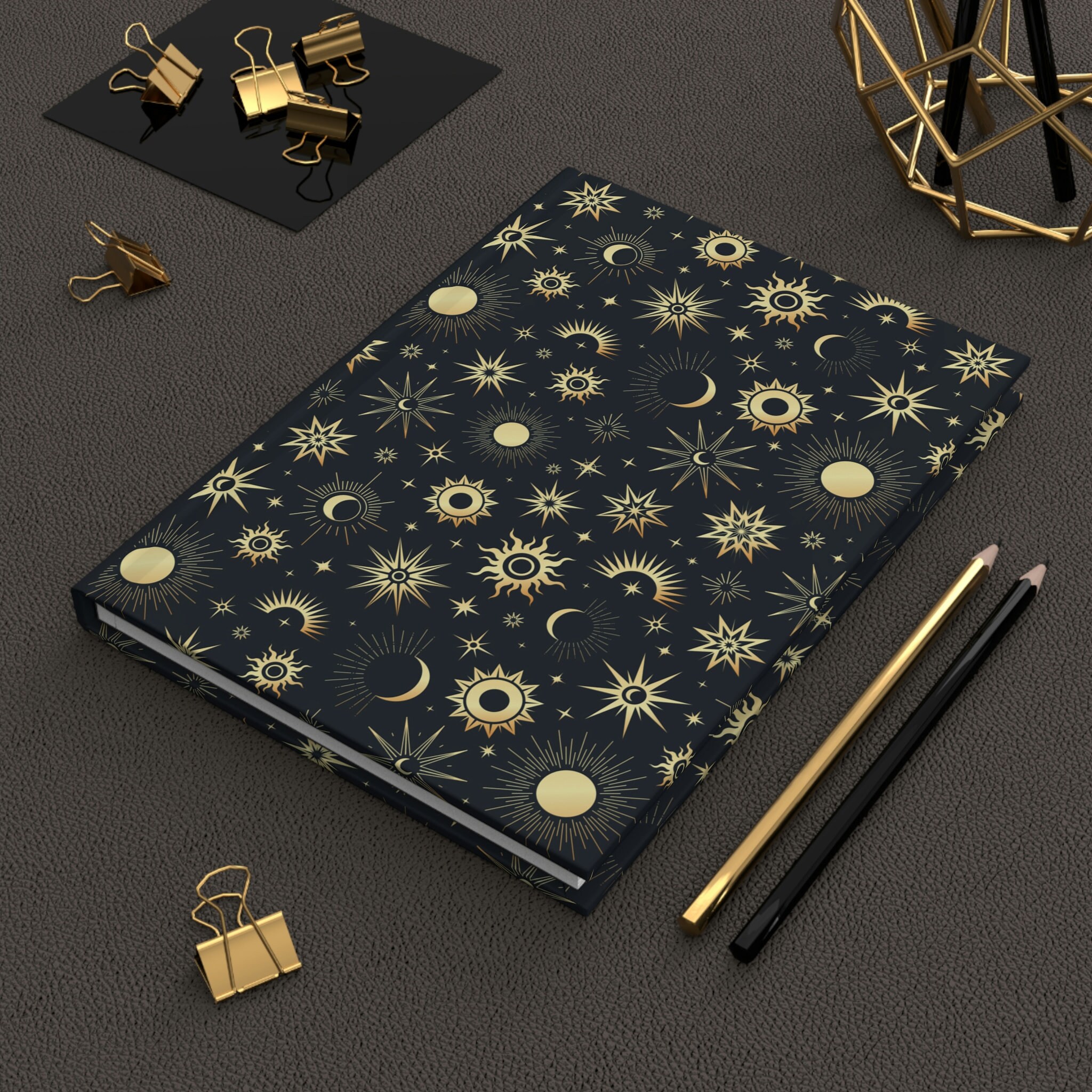 Stars Sun and Moon Cover Design Hardcover Journal Matte Gift for Him ...