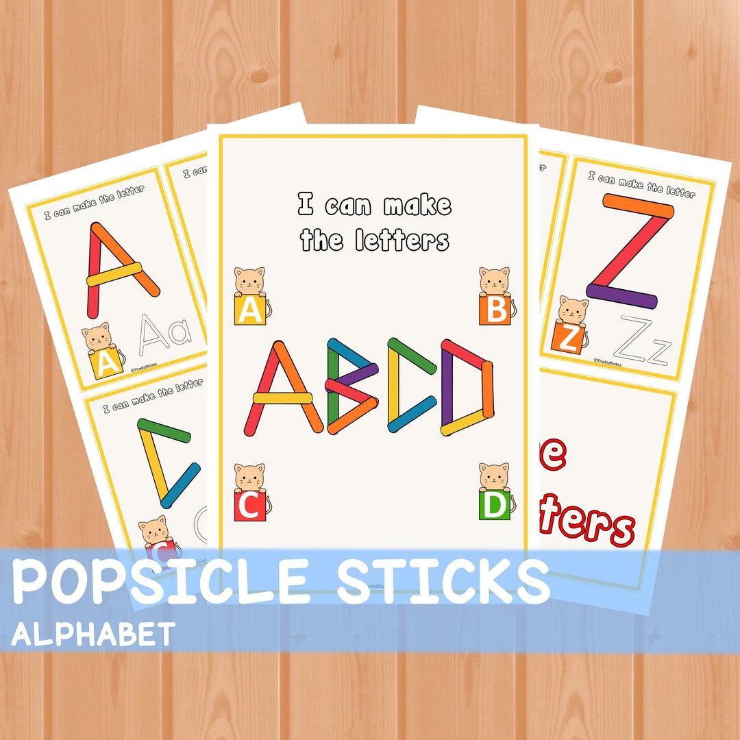 Alphabet Popsicle Sticks ABC Activity Game Cards for Toddlers - Etsy