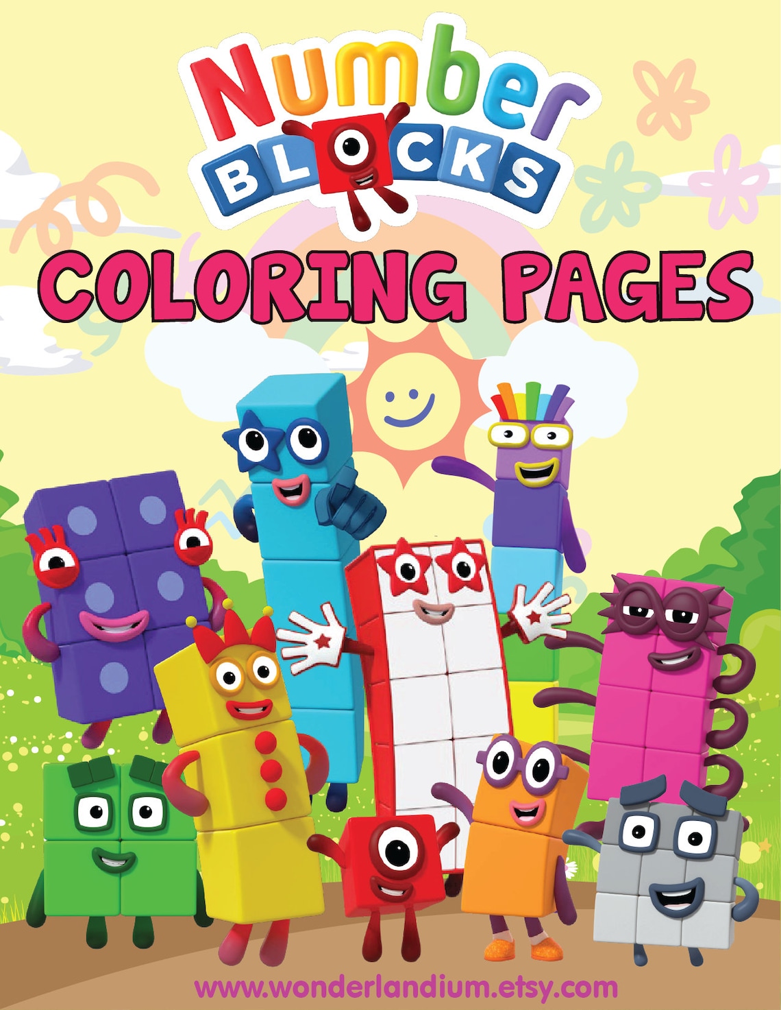 Number Blocks Coloring Book Printable, Digital Download PDF, Number ...