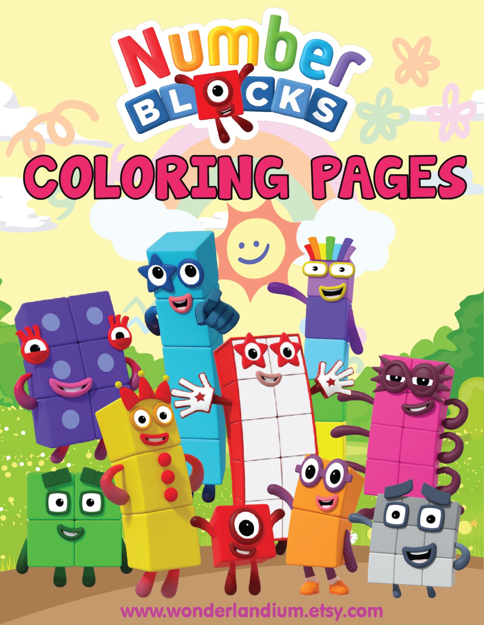 Number Blocks Coloring Book Printable, Digital Download PDF, Number ...