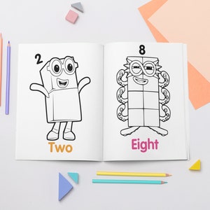 Number Blocks Coloring Pages, Number Blocks Coloring Book PDF - Etsy