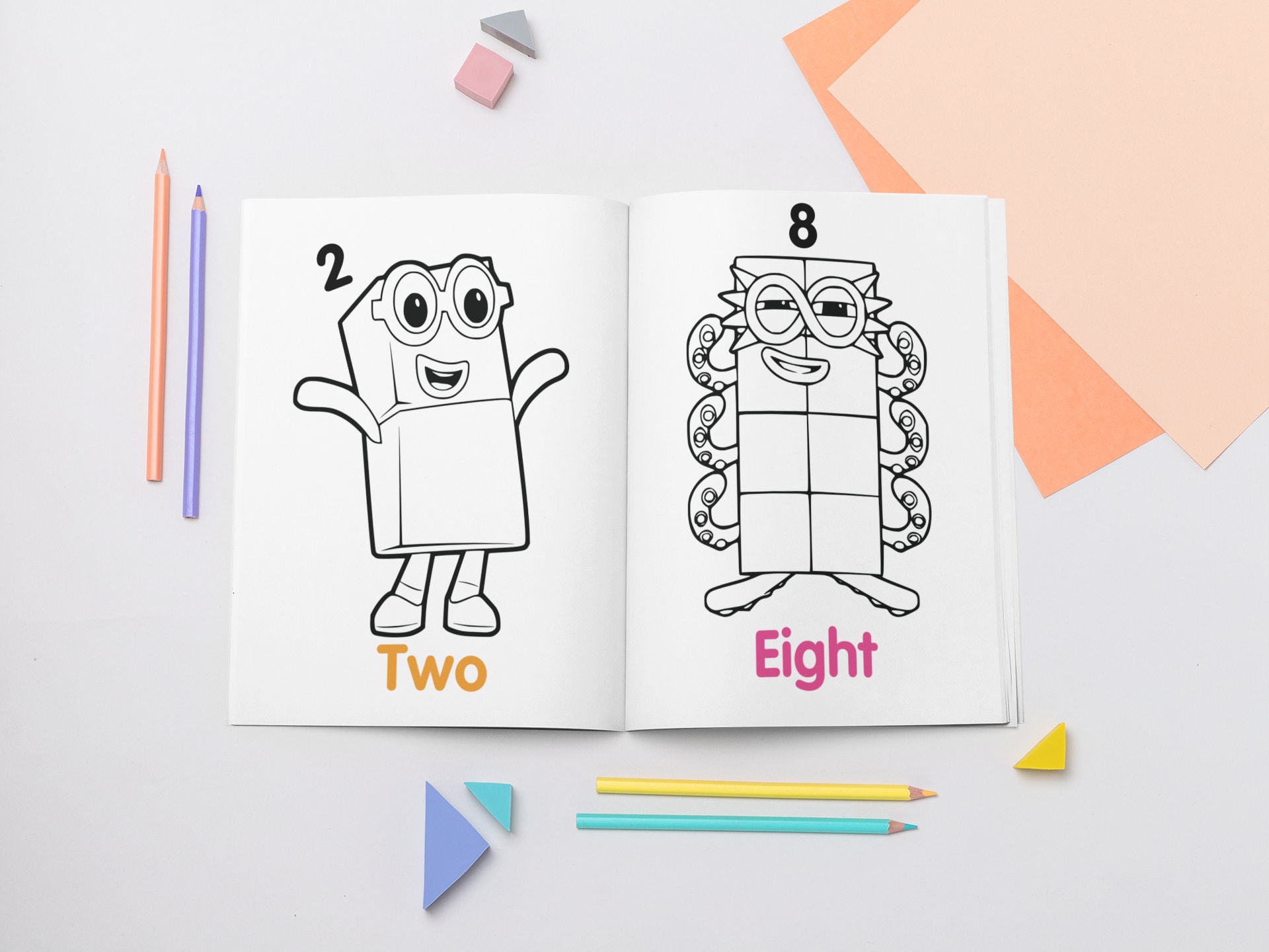 Number Blocks Coloring Pages, Number Blocks Coloring Book PDF - Etsy