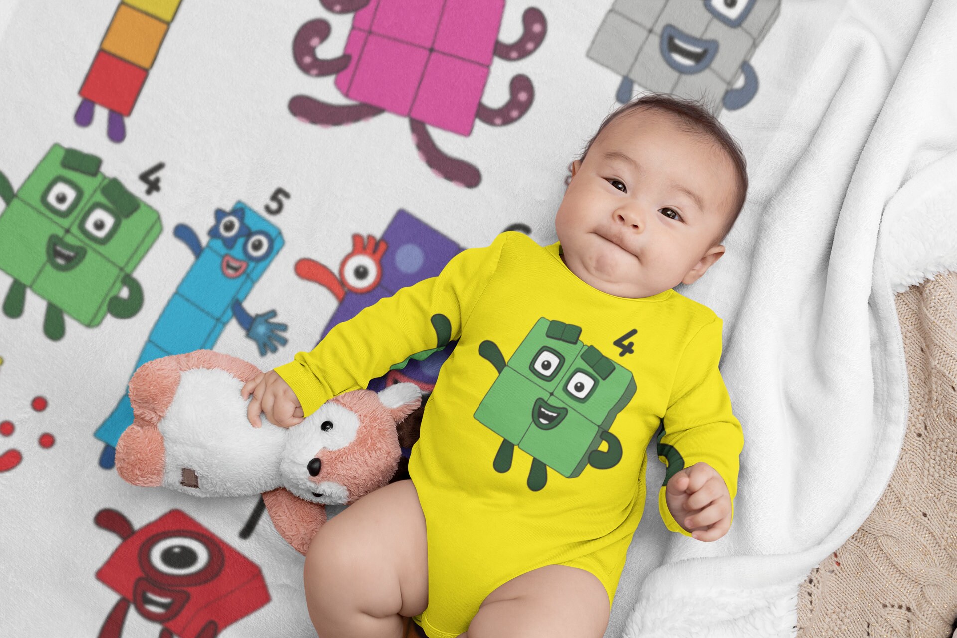Number Blocks Blanket, Number Blocks Plush Blanket, Number Blocks Kids ...