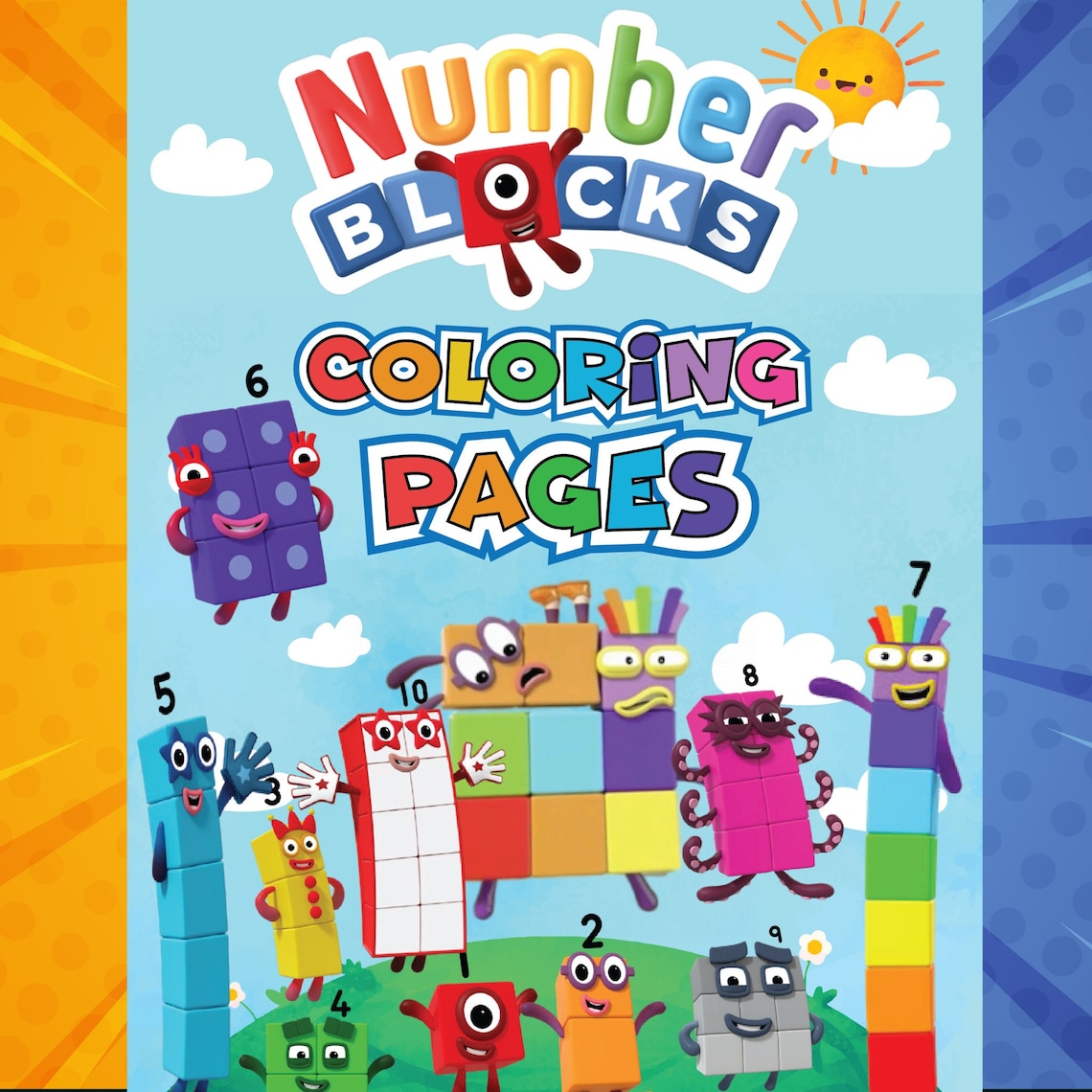 Number Blocks Coloring Pages, Number Blocks Coloring Book PDF - Etsy