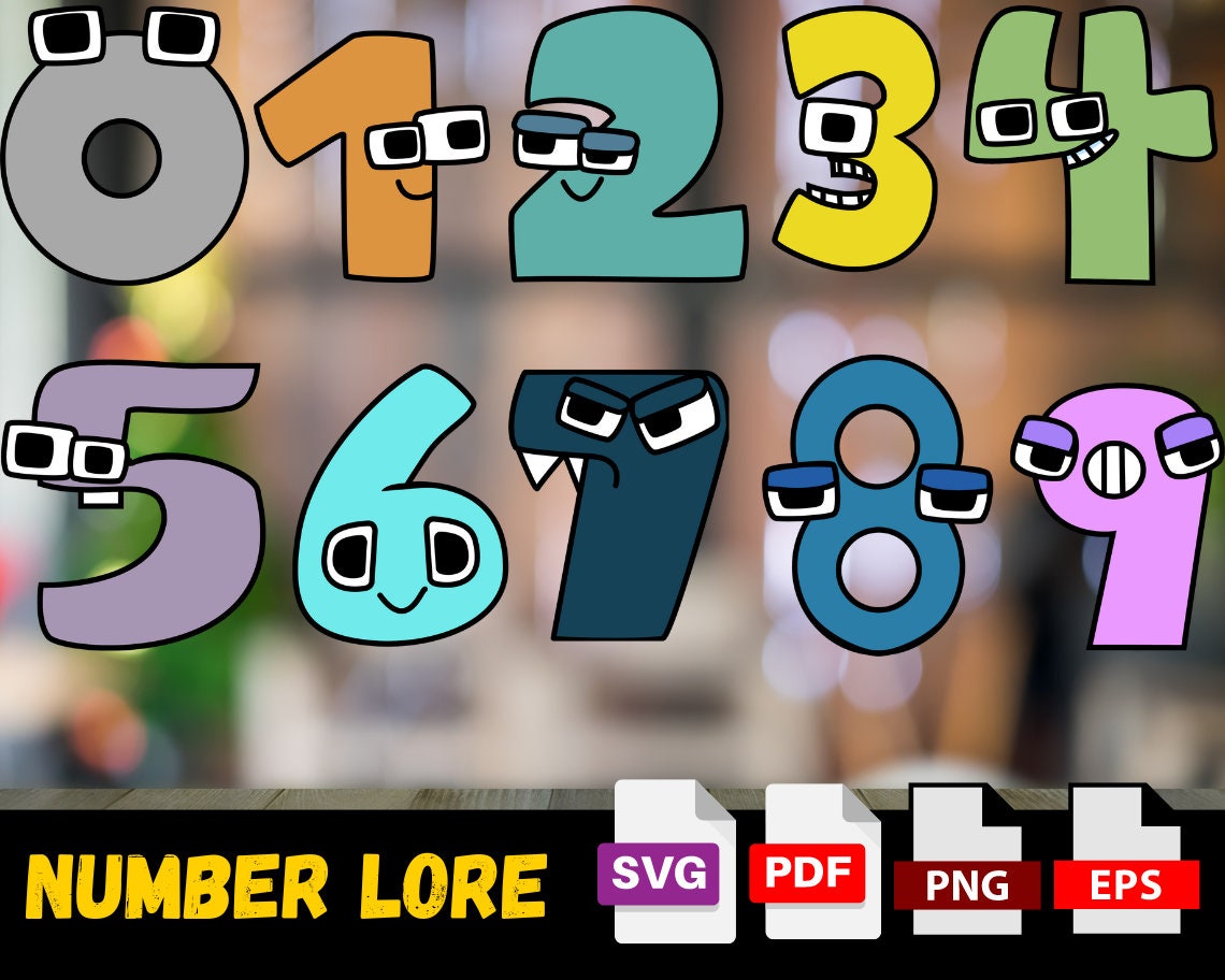 Number Lore Individual Characters | SVG | PDF | PNG | Eps - Etsy UK
