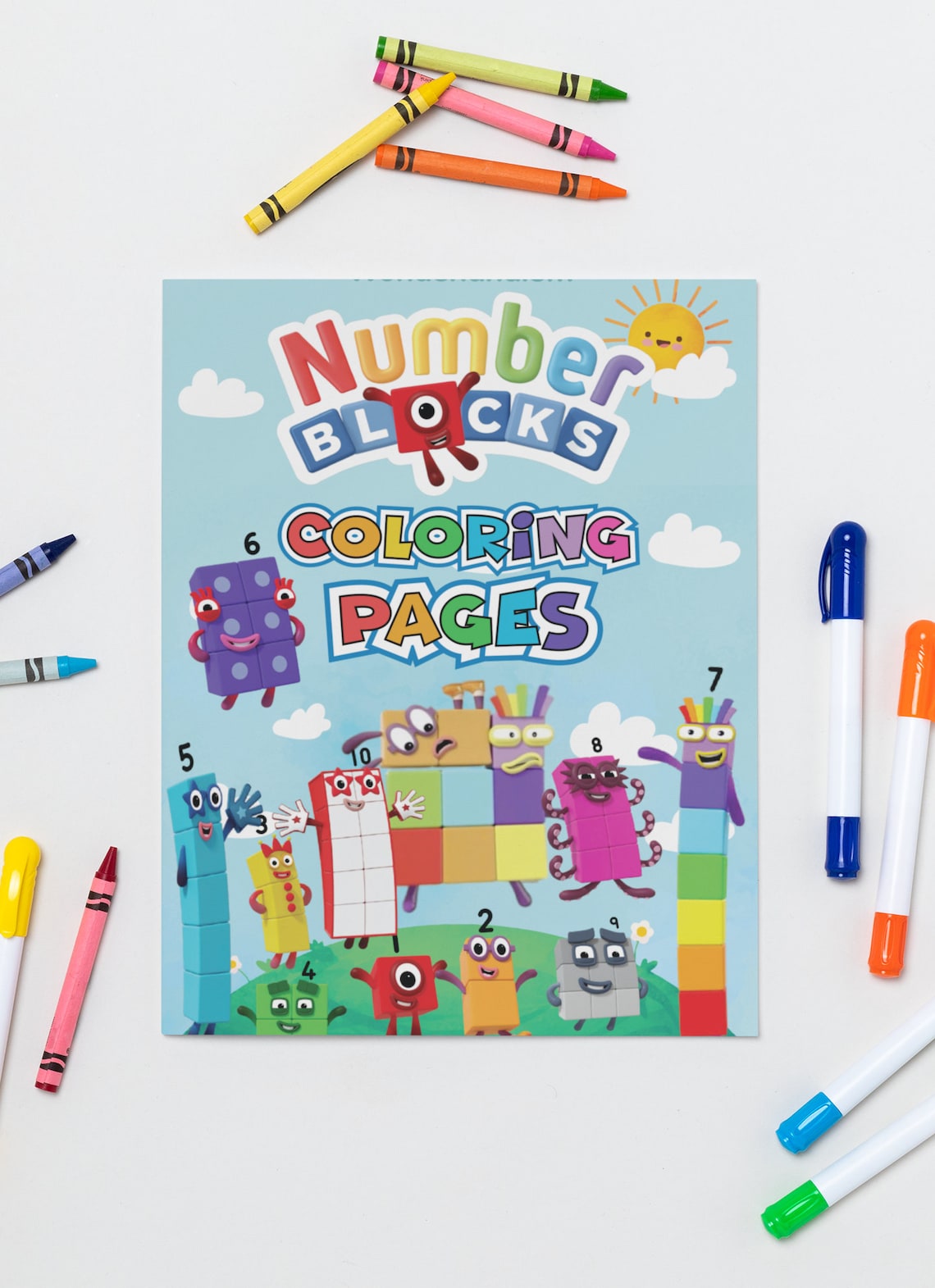Number Blocks Coloring Pages, Number Blocks Coloring Book PDF - Etsy