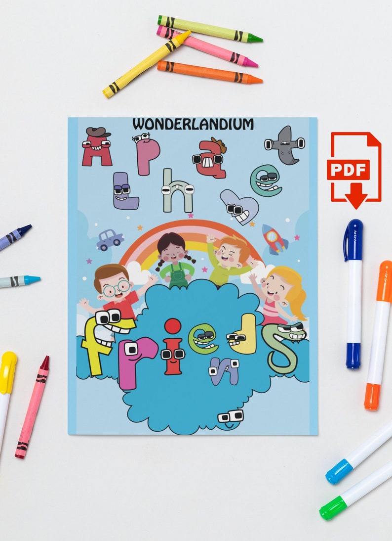 Alphabet Friends PDF Coloring Book - Printable PDF Alphabet Friends ...