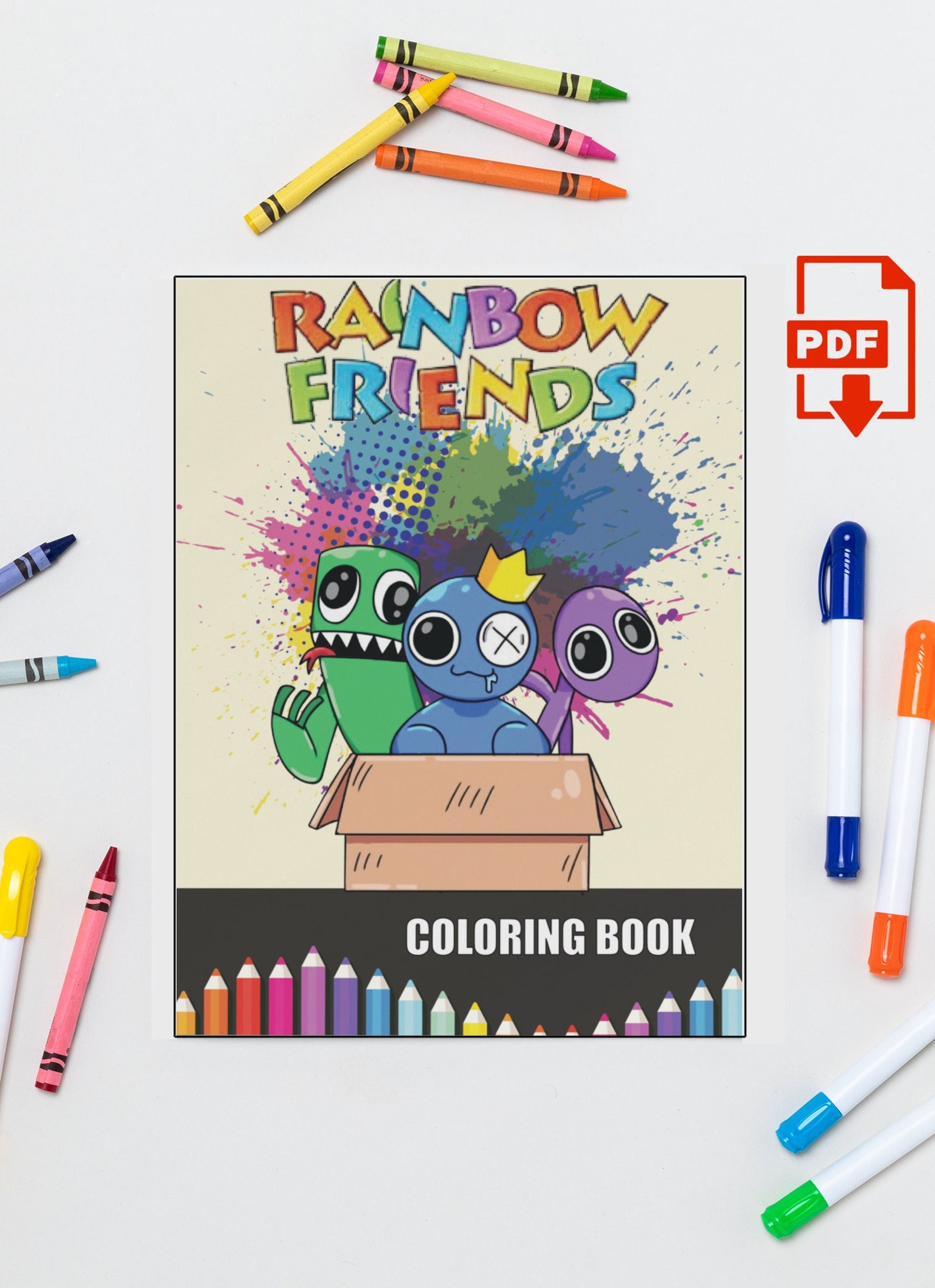 Rainbow Friends PDF Coloring Pages - Printable PDF Rainbow Friends ...