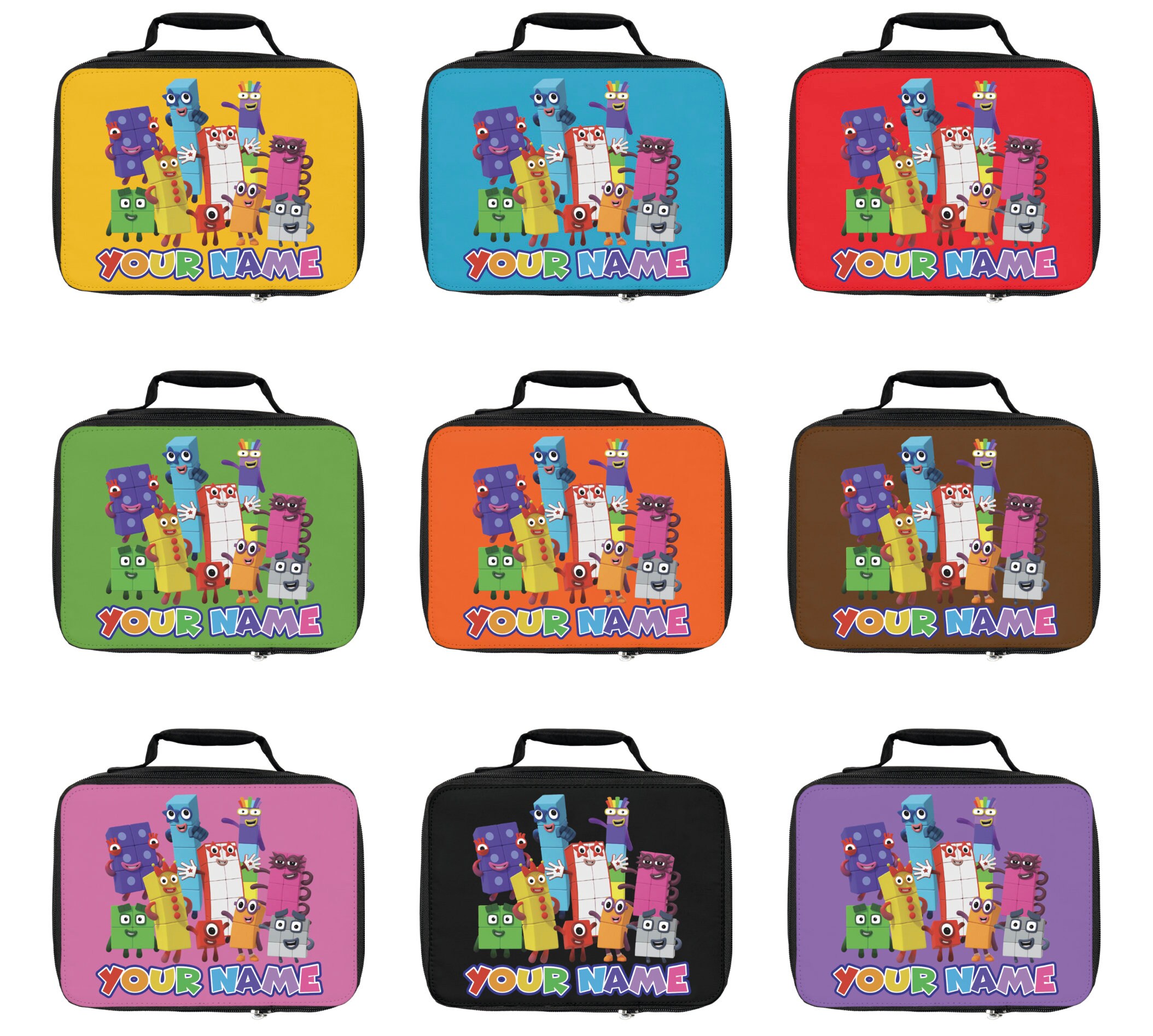 Number Blocks Personalized Lunch Bag, Number Blocks Custom Name Lunch ...