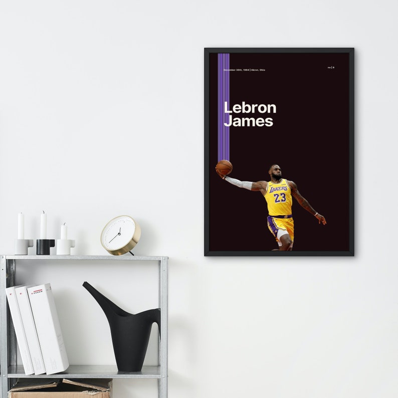 Lebron James Poster Basketball Poster Minimalist Sport Poster Digital ...