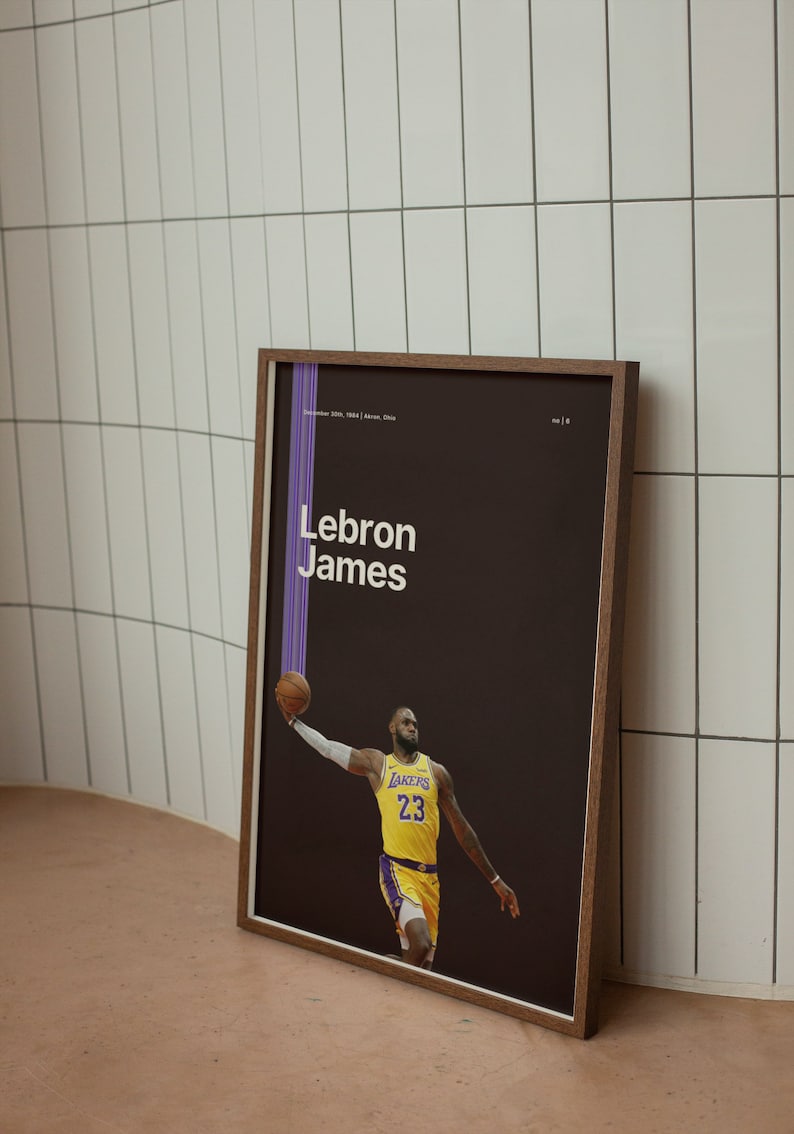 Lebron James Poster Basketball Poster Minimalist Sport Poster Digital ...