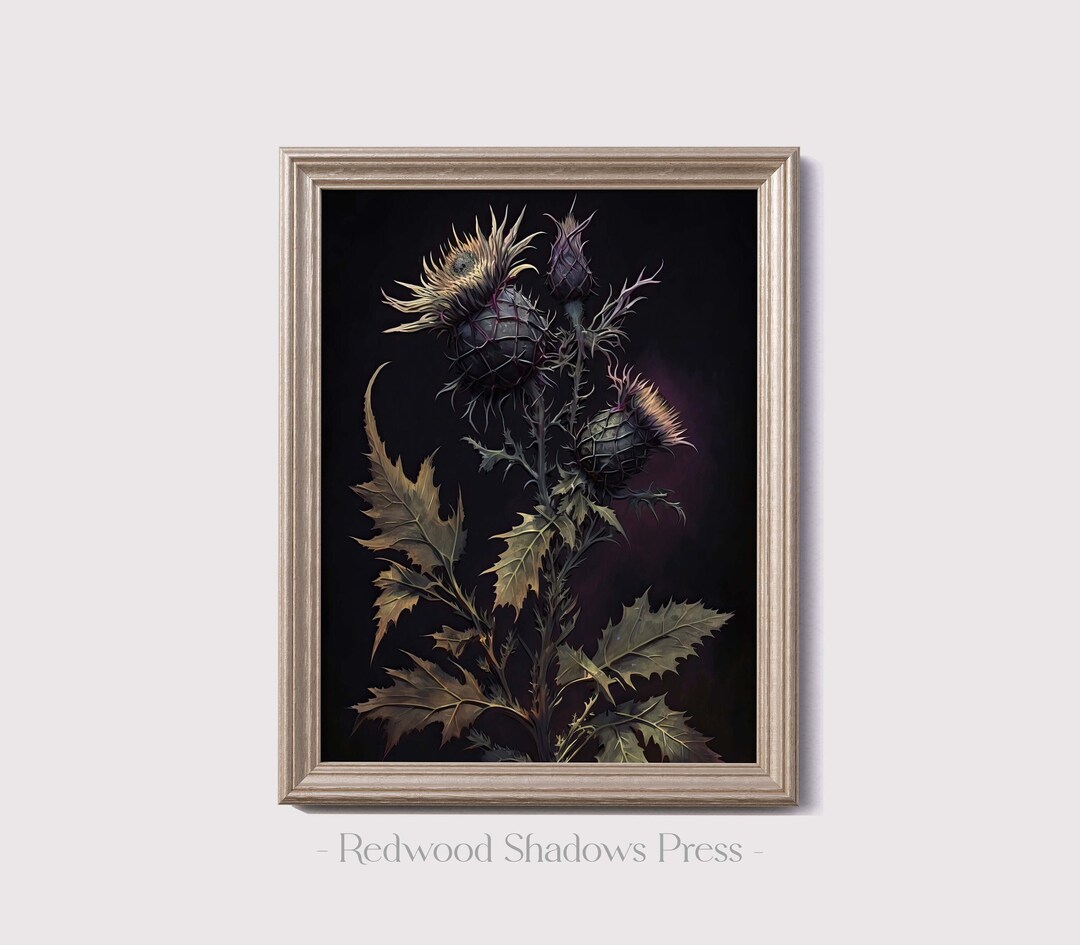 Printable Thistle Print Floral Digital Download Botanical - Etsy