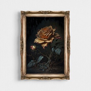 Vintage Gothic Rose Art Goth Digital Download Dark Academia Home Decor ...