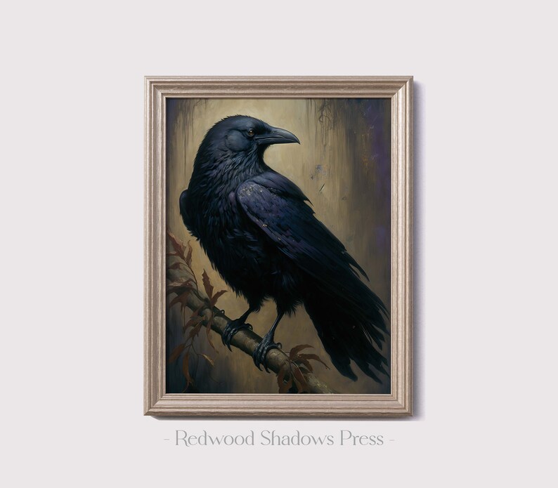 Printable Raven Print Witchy Home Decor Vintage Raven - Etsy