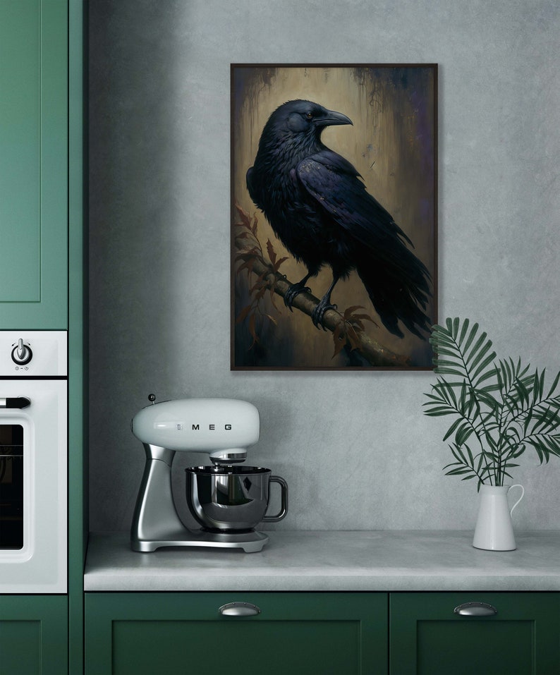 Printable Raven Print Witchy Home Decor Vintage Raven - Etsy