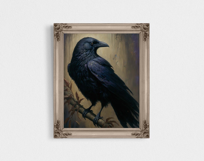 Printable Raven Print Witchy Home Decor Vintage Raven - Etsy