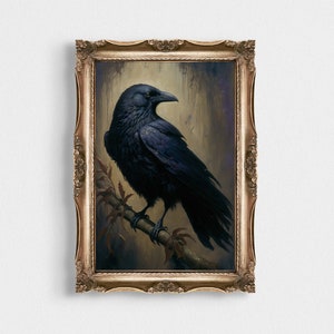Printable Raven Print Witchy Home Decor Vintage Raven - Etsy