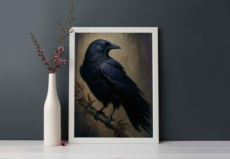 Printable Raven Print Witchy Home Decor Vintage Raven - Etsy